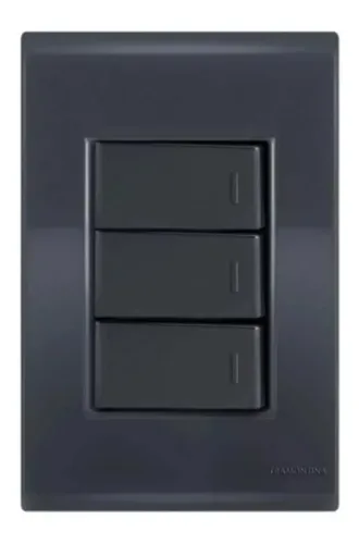 Conjunto Interruptor Simples Triplo Grafite - Tramontina Liz | MercadoLivre Conjunto Interruptor Simples Triplo Grafite - Tramontina Liz | MercadoLivre