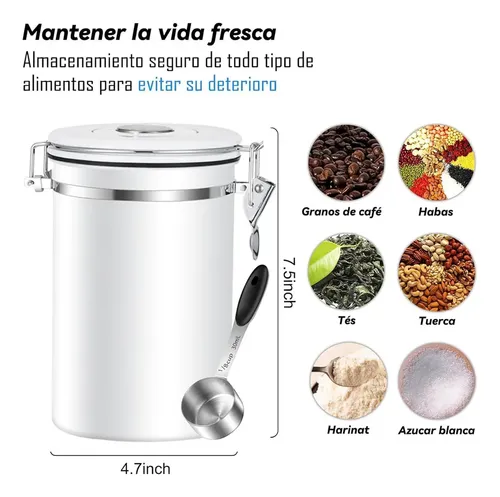 Para Pote De Café Inox Válvula Co2 & Rastreador Hermético | Frete grátis