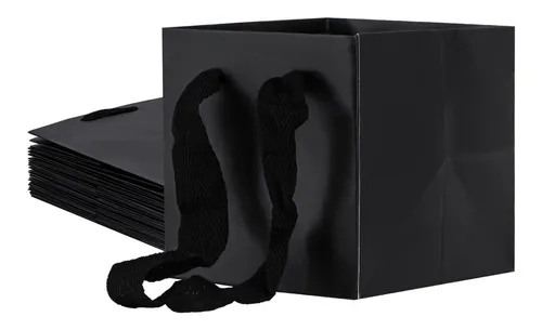 Bolsas De Regalo Cuadradas Color Negro 12 Piezas De Papel Meses Sin