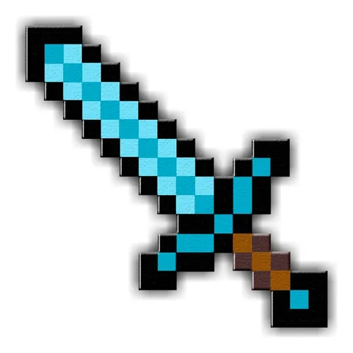 Espada De Diamante Minecraft E.v.a Infantil 60cm - Algazarra Cor Azul ...