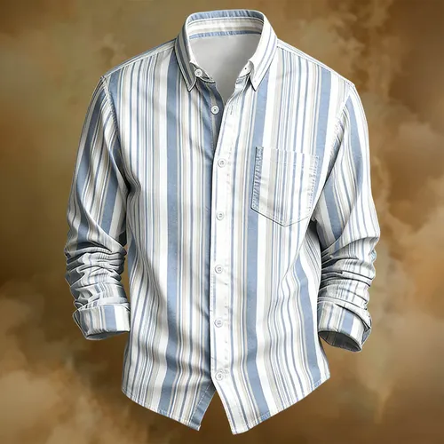 Camisas Masculinas De Manga Comprida Com Estampa, Gola L | Parcelamento ...
