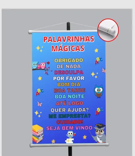 Banner Didático Escolar Palavrinhas Mágicas 40x60cm | Parcelamento sem ... Banner Didático Escolar Palavrinhas Mágicas 40x60cm | Parcelamento sem ...