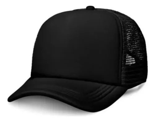 Gorra Trucker Negra Lisa Regulable Importada Premium Gorra Trucker Negra Lisa Regulable Importada Premium