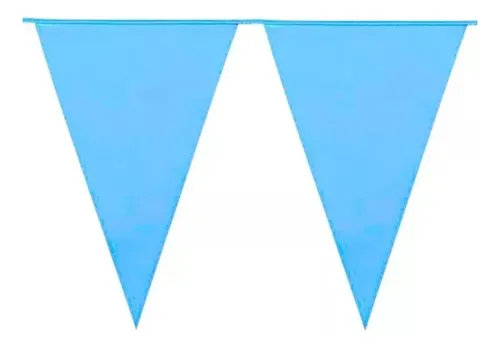 Banderines Decorativos Guirnaldas Colores Fiesta 10 Metros Celeste Liso ...
