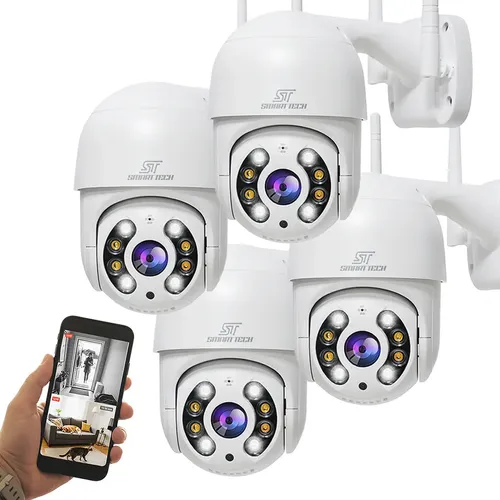 Set X4 Camara Domo Exterior Seguridad Ip 4mp Autotracking Vigilancia ...
