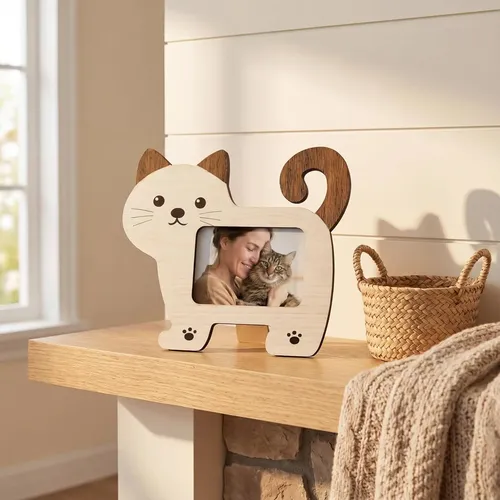 Marco De Fotos De Madera Mascotas,con Forma De Gato Y Perro. | Meses ...
