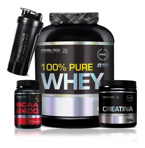Suplemento En Polvo Probiótica 100 Pure Whey Sabor Fresa En Pote Pack