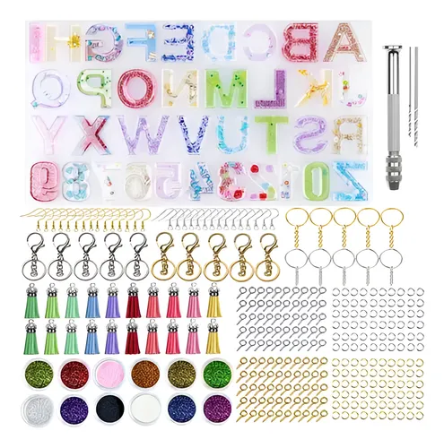 Molde De Chaveiro Com Alfabeto De Resina De Silicone 307pcs | MercadoLivre
