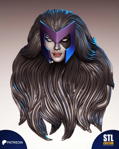 Archivo Stl Impresión 3d - Xmen - Domino - Custom Head Archivo Stl Impresión 3d - Xmen - Domino - Custom Head