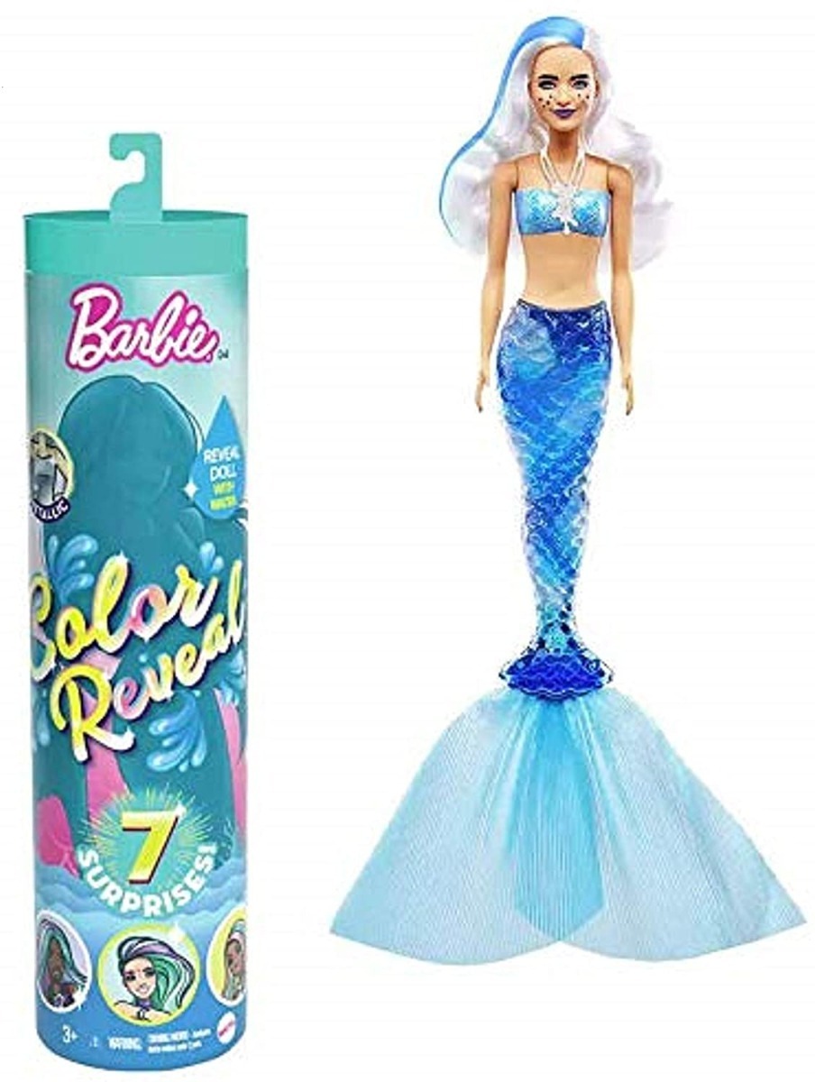 Barbie Color Reveal Muñeca Sirena 7 Sorpresas Y Accesorios Rainbow