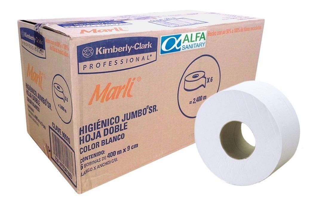 Papel Higiénico Marli Jumbo Mr Kimberly Clark 6 Rollos 400mt Mercado