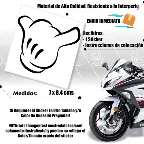Calcomania Sticker Manita Hand Rock Vinil Efx Moto Carro Ss Meses Sin