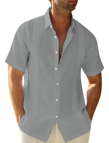 Lion Nardo Guayabera - Camisas De Linho De Manga Curta Com | MercadoLivre