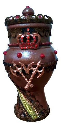 Quartinha De Barro Decorada Xangô Parcelamento Sem Juros