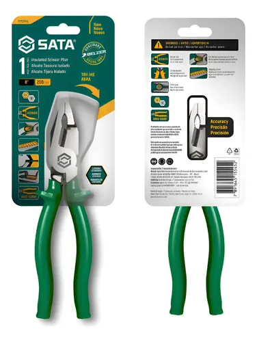 Alicate Corte Tipo Tesoura 8 Sata St72504l Verde Escuro | Parcelamento ...