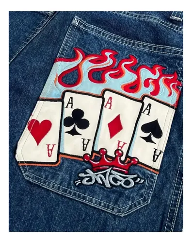 Jnoc Vaqueros Bordados Retro Anchos Hip-hop Harajuku | Meses sin interés