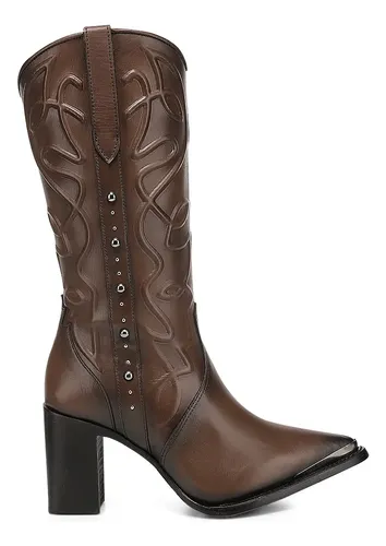 Cuadra Bota Para Dama Estilo Vaquero En Piel De Becerro Miel | Meses ...