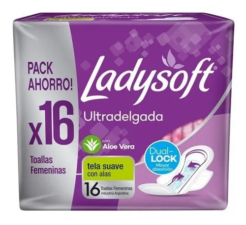 Toallas Ladysoft Ultra Delgadas Suave X16 Unidades Cuotas Sin Interés