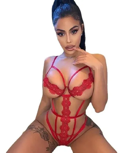 Conjunto De Lencería Sexy Encaje Sexy Correa Hueca De Una Cuotas