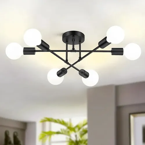 Lamparas Decorativas Modernas Techo E27 Black Lamparas Sala | MercadoLibre