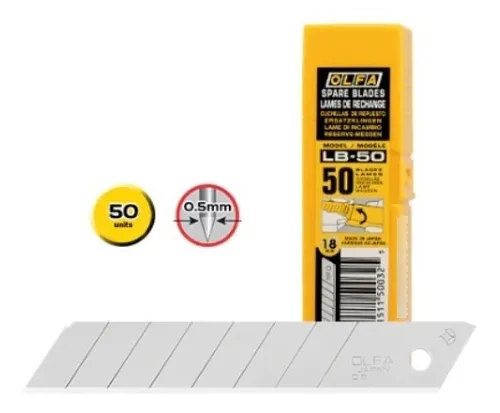 Repuesto Cutter Ancho 18mm Olfa Lb50 Caja X 50u Repuesto Cutter Ancho 18mm Olfa Lb50 Caja X 50u