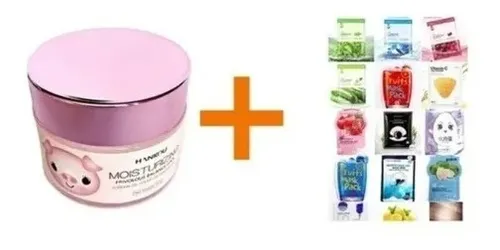 Crema Hidratante De Rostro Cerdito Y 10 Mascarillas Coreanas Meses