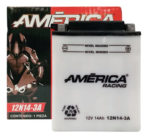 Bateria America Motocicleta 12v 14 Amp Motobateria 12n14-3a
