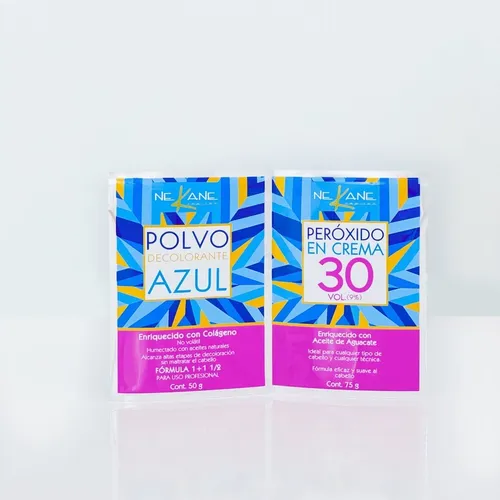 Decolorante Polvo Azul Colageno + Peroxido 30 Vol Nekane | Envío gratis Decolorante Polvo Azul Colageno + Peroxido 30 Vol Nekane | Envío gratis