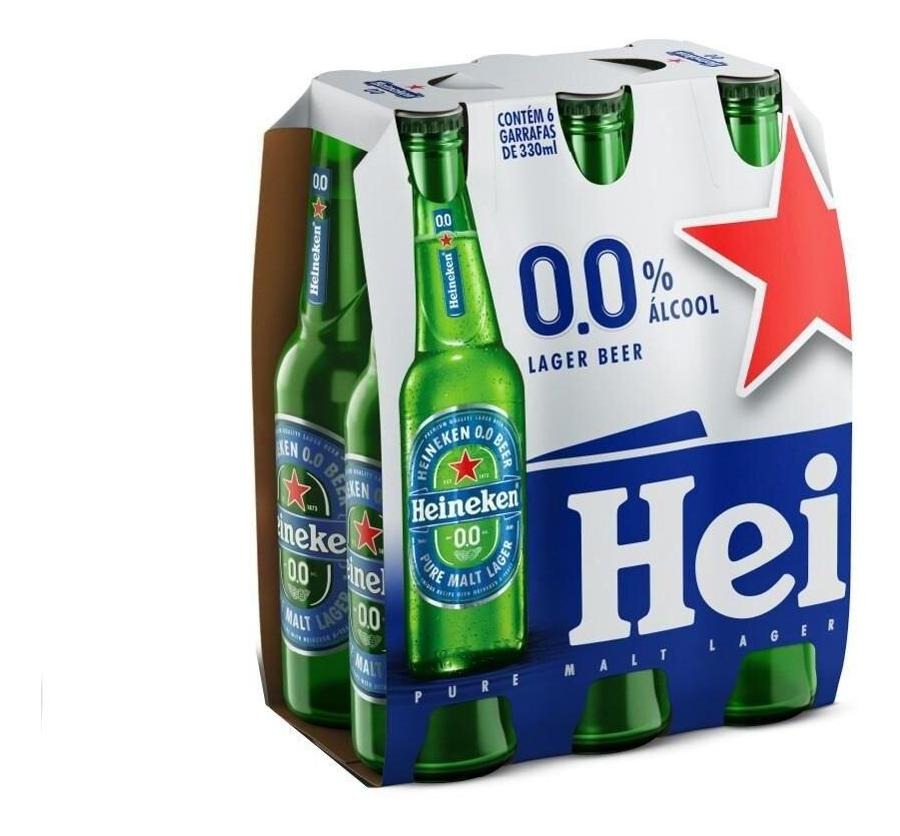 Pack Cerveja Heineken Zero Álcool Garrafa 330ml 6 Unidades Mercadolivre