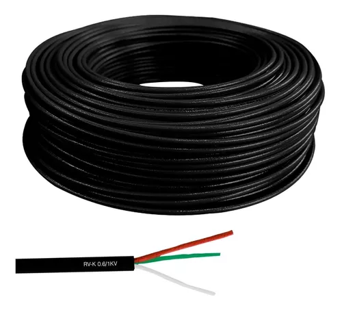 Cable Cordón Eléctrico 3x2,5 Mm2 Negro R-200 Mts Sec | Cuotas sin interés
