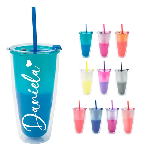 Vaso 800ml Mágico Personalizado Acrílico Popote