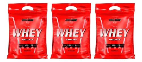 Combo 3x Nutri Whey Refil 907g Integral Medica Sabor Chocolate