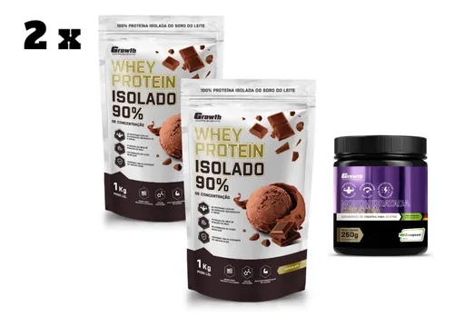 Kit 2 X Whey Protein Isolado Creatina Creapure Growth Frete Grátis