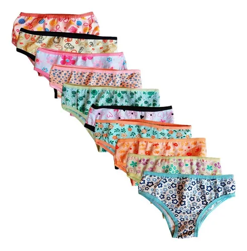 Moda Intima Juvenil Feminina Kit Barato 12 Calcinha Cotton | MercadoLivre