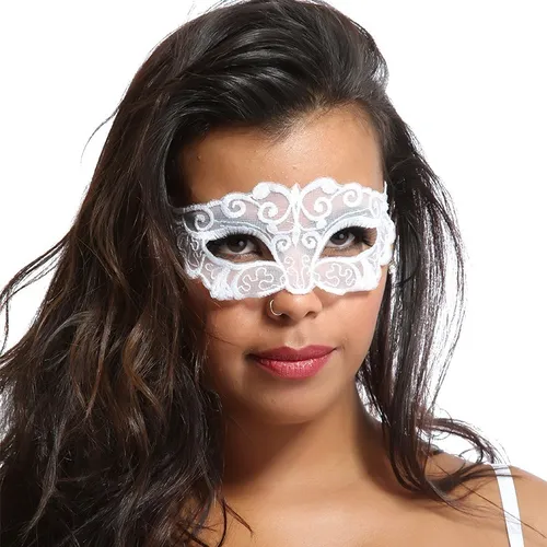 Máscara Sexy Tiazinha Bordada Festa Baile Lingerie Sensual