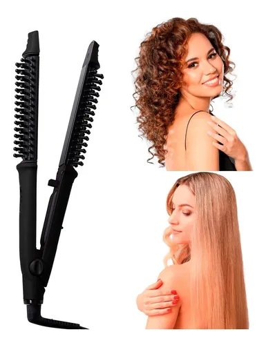 Plancha Y Cepillo 2 En 1 Profesional Alisa O Riza El Cabello Meses