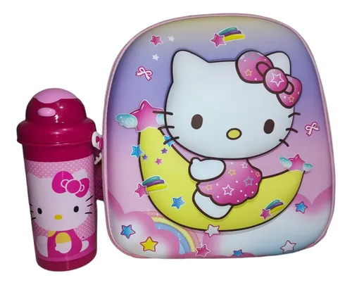 Combo Mochila Infantil Preescolar Hello Kitty + Vaso Cantimplora Con ... Combo Mochila Infantil Preescolar Hello Kitty + Vaso Cantimplora Con ...