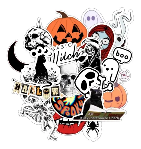 Halloween Stickers Pack En Plancha Deco Termos Mate Notebook | Envío gratis