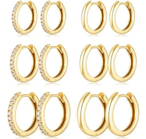 Juego De Aretes De Aro Gruesos De Oro, Aretes Tipo Huggie Ch | Meses ... Juego De Aretes De Aro Gruesos De Oro, Aretes Tipo Huggie Ch | Meses ...