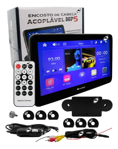 Monitor Encosto Acoplar 8'' Espelhamento Android Ios E-tech Preto E ...
