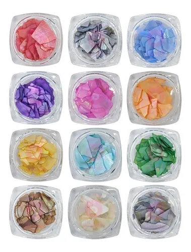 Kit 12 Pedras Encapsulamento Cores Madre Peróla Acrigel Kit 12 Pedras Encapsulamento Cores Madre Peróla Acrigel
