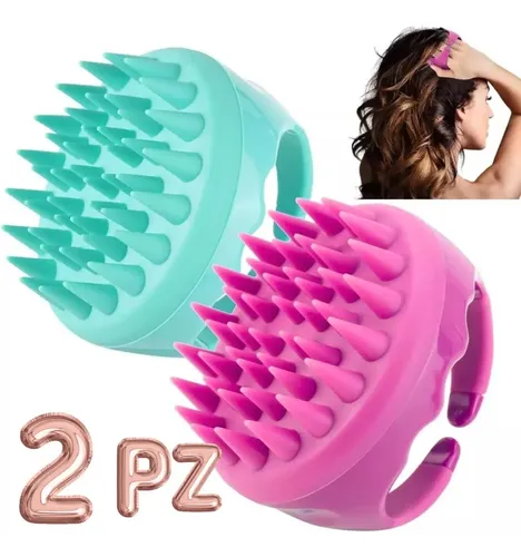 Dúo Cepillo Masajeador Capilar Cerdas Silicona Anchas F | MercadoLibre