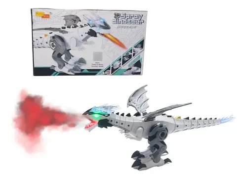 Dragão Robô Dinossauro Bate Asas Sopra Fumaça Cyber Dragon
