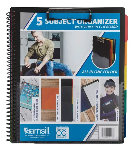 Samsill Organizador Escolar En Espiral De 5 Materias Con Por | Envío gratis Samsill Organizador Escolar En Espiral De 5 Materias Con Por | Envío gratis