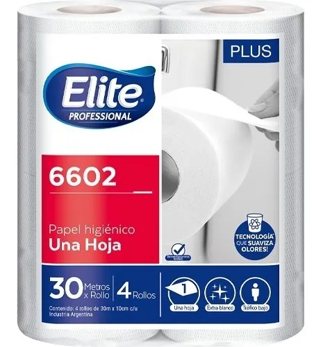 Papel Higiénico Elite Plus Simple Hoja 30 Mts X 4 Rollo 6602 Mercadolibre