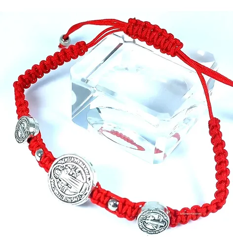 Pulsera San Benito - Hilo Rojo Ajustable + Consagrada + M4 | Cuotas sin interés