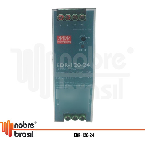 Fonte Chaveada - Edr-120-24- Metaltex- 120w, 5amp | Frete grátis Fonte Chaveada - Edr-120-24- Metaltex- 120w, 5amp | Frete grátis