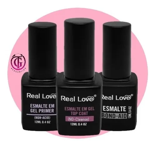 Kit Real Love Top Coat Primer Bond Aid | MercadoLivre Kit Real Love Top Coat Primer Bond Aid | MercadoLivre