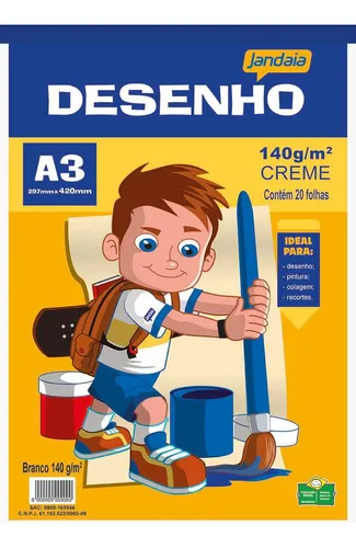Papel para Dibujar Geral Bloco Papel Desenho Escolar A3 140g Creme ... Papel para Dibujar Geral Bloco Papel Desenho Escolar A3 140g Creme ...