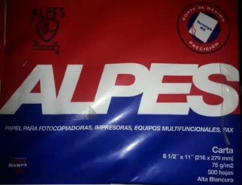 Resma Papel 500 Hojas Base 20 Tamaño Carta Marca Alpes Mercadolibre